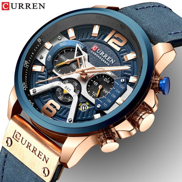 Luxury Features Mens Watch - CURREN Sport Chronograph with Box – Smart ...
