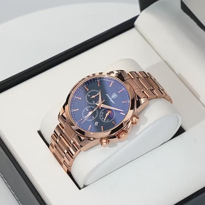 Rose Gold Luxury Sports Watch - Waterproof, Luminous Quartz – Smart ...